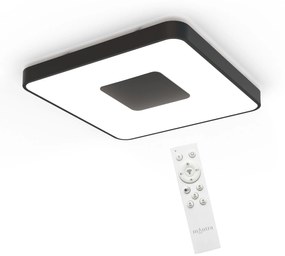 Mantra 7917 Coin Square, černé stropní svítidlo s dálkovým ovladačem LED 100W 2700K-5000K, 54x54cm