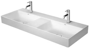 Duravit DuraSquare - Dvojumyvadlo nábytkové 120x47 cm, bez přepadu, 2 otvory pro baterie, DuraCeram, WonderGliss, bílá 23531200711