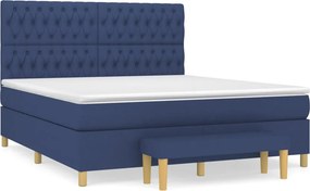 Box spring postel s matrací modrá 180x200 cm textil 3137419