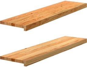 Nášlapy na schody 2 ks světle hnědé 100x25x2 cm masivní dub 3283787