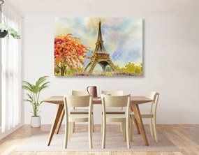 Obraz Eiffelova věž v pastelových barvách - 120x80 cm