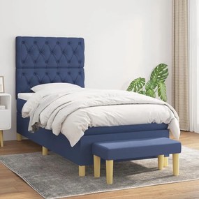 vidaXL Box spring postel s matrací 80 x 200 cm textil [3137355] Barva: Modrá