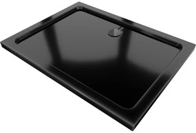Mexen Flat obdélníkový sprchový kout slim 120 x 80 cm, černý, sifon černý - 40708012B