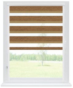 Dekodum Roleta den a noc v bílé kazetě premium, barva látky Čokoláda Šířka (cm): 35, Výška (cm): Standardní (do 150 cm), Strana mechanismu: Levá