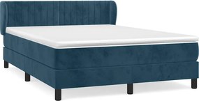 Box spring postel s matrací tmavě modrá 140x200 cm samet 3127617