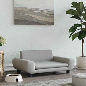 Pelíšek pro psy světle šedý 70 x 45 x 33 cm samet 171989