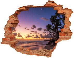 Wallmuralia Nálepka fototapeta 3D výhled Západ slunce na pláži 90x70 cm