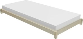 Benlemi Dřevěné dětské jednolůžko LUCKY Zvolte barvu: Nelakovaná, Zvolte rozměr: 80x200 cm, Zvolte zábranu: S otevřeným vstupem