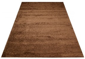 Kusový koberec shaggy Parba hnědý 60x100cm