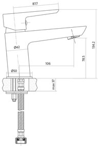 Cersanit Mille - umyvadlová baterie včetně kovové zátky, chrom, S951-045