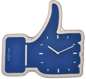 Designové nástěnné hodiny 3072bl Nextime Facebook Like 42cm