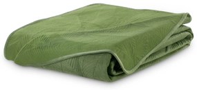 Dekorační přehoz na postel Listy Prošívaný Zelený HARIO