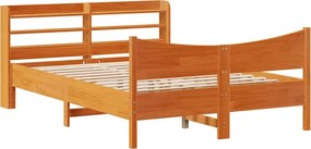 Rám postele s čelem voskově hnědý 150 x 200 cm masivní borovice 3307043