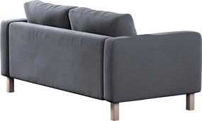 Potah na pohovku IKEA  Karlstad 2-místná, nerozkládací, krátký barva šedá látka lesklé, sametová