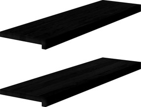 Nášlapy na schody 2 ks hnědo-černé 90x25x2 cm masivní dub 3283798