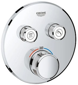 Grohe Grohtherm Smart Control - podomítkový termostat na dva spotřebiče, kulatý tvar, chrom, 29119000