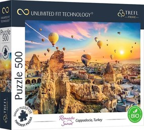 Puzzle trefl puzzle uft romantic sunset: kappadokie, turecko 500 dílků