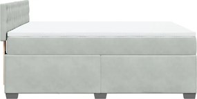 Box spring postel s matrací světle šedá 160x200 cm samet 3288666
