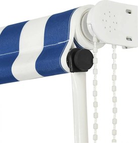 Zatahovací markýza modro-bílá 400 x 150 cm 143751
