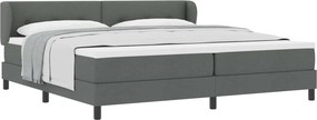 Postel s boxspringem s čelo Tmavě šedá 200 x 200 cm textil 3340046