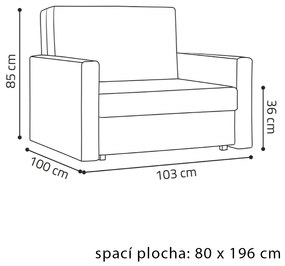 Pohovka VIVA I SMART | 103 cm | rozkládací + úložný prostor | VÝBĚR TKANIN