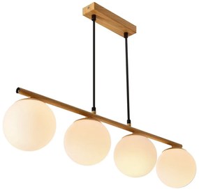 Závěsné svítidlo se skleněným stínidlem v bílo-přírodní barvě Carrine – Candellux Lighting