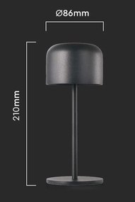 LED Solution Černá LED stolní nabíjecí lampa 210mm 1,5W IP54 10450