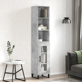 vidaXL Skříň highboard 34,5 x 34 x 180 cm kompozitní dřevo [3189917] Barva: Betonová šedá