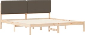 Rám postele s čalouněným čelem s čelo Taupe 200 x 200 cm 3405565