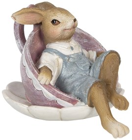 Dekorace králíčka odpočívajícího v šálku - 11*8*7 cm