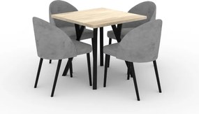 ADRK Furniture Sada stůl s židlemi RODOS 84 SE-ROD-84-S