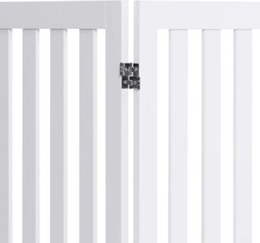 Costway Zábrana pro psy 89 cm vysoká 2 panely Ochranné dřevěné skládací (bílé