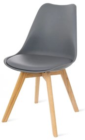 Sada 2 šedých židlí s bukovými nohami Bonami Essentials Retro