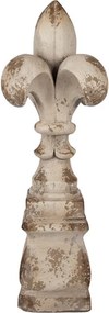 Béžová antik dekorace lilie Fleur-de-lis - Ø 25*66 cm