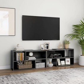 TV skříňka šedá s vysokým leskem 149 x 30 x 52 cm dřevotříska - Default Title
