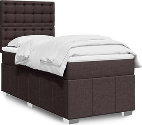 Box spring postel s matrací tmavě hnědá 90x200 cm textil 3291568
