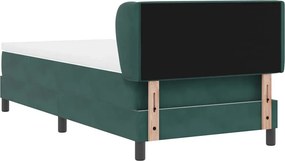 Postel s boxspringem s čelo Tmavě zelená 90 x 200 cm samet 3340319