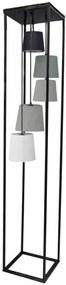 Noble Home Stojací lampa Levero, 5 stínidel, 180 cm, černo-šedá