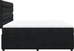 Box spring postel s matrací černá 200x200 cm samet 3294738