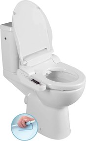 Sapho Sapho, HANDICAP WC kombi zvýšené sedátko s elektronickým bidetem BLOOMING EKO PLUS, Rimless, zadní odpad, bílá, NB-1160D-1