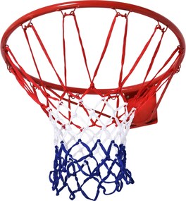 HOMCOM Basketbalový koš, Vnitřní & Venkovní s obvodem 46 cm a sítí, Nástěnný montážní koš pro teenagera a dospělé, Červená + Modrá + Bílá | Aosom
