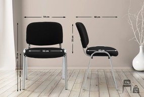 Konferenční židle Ken C látka – černá