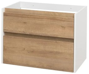 Mereo Opto, koupelnová skříňka 81 cm, bílá/dub - CN931S