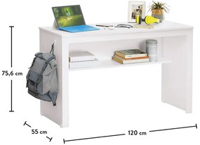 Jednoduchý psací stůl Pure - bílá