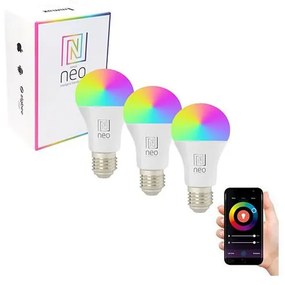 Immax NEO LITE SMART sada 3x žárovka LED E27 11W RGB+CCT barevná a bílá, stmívatelná, Wi-Fi, TUYA
