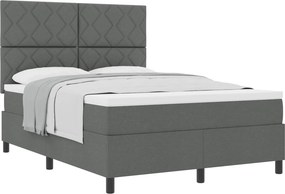 Postel s boxspringem s čelo Tmavě šedá 140 x 190 cm textil 3339463