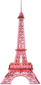 Woodcraft construction kit Woodcraft Dřevěné 3D puzzle Eiffelova věž růžová