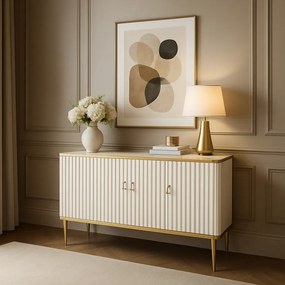 Komoda Stilig ST313 160 cm bílá/zlatá