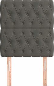Čelo postele tmavě šedé 80x7x118/128 cm sametové 3116699