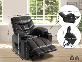 Křeslo Andover umělá kůže – hnědá